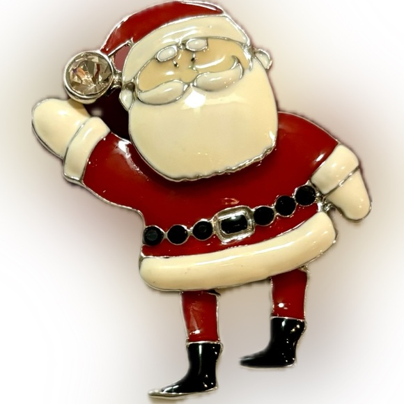 Jewelry | Vintage Articulating Enamel Santa Brooch 2 X 1 12 | Poshmark